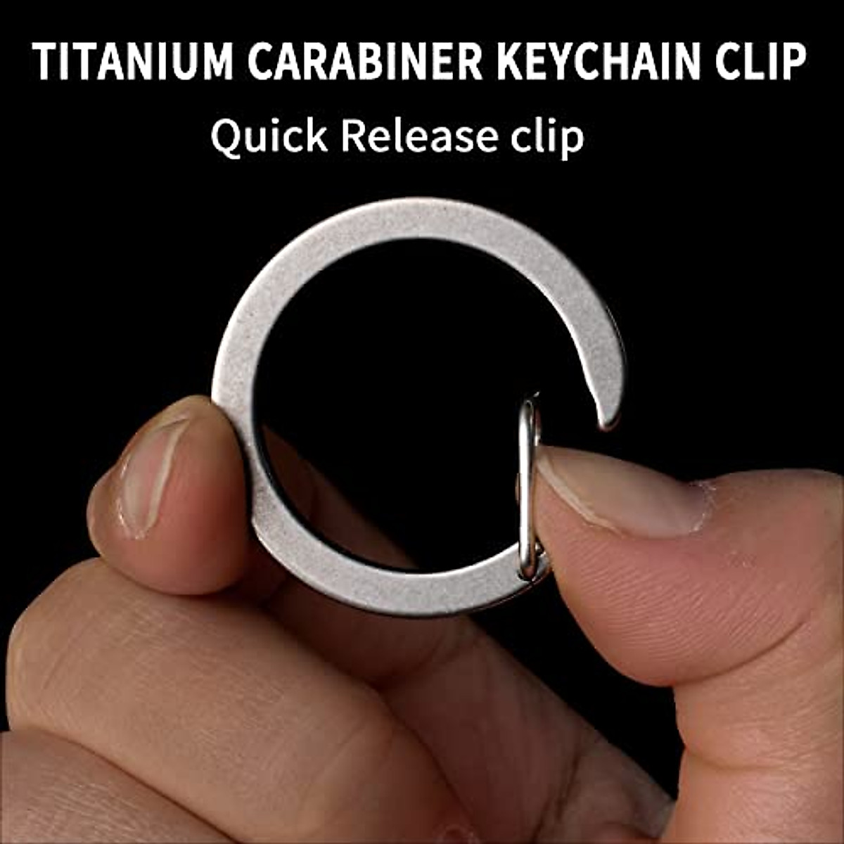 TISUR Titanium Carabiner Keychain Clip+Keychain Pill Holder