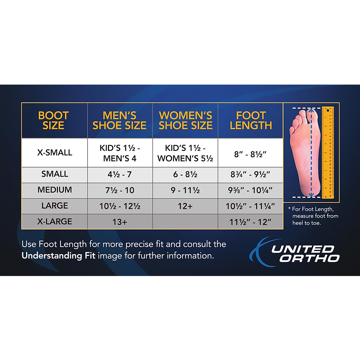 United Ortho Short Air Cam Walker Fracture Boot, Large, Black