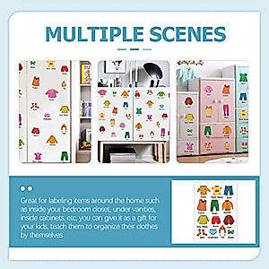 jojofuny 1set Classification PVC Wall Label Clo Organization Drawer Toddler Labels Sticker Kids for Kit Wardrobe Sort Clothing Decoration Bedroom Decals Decorative Nursery Kids,
