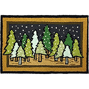 Winter Pine Trees Serenity Jellybean Area Rug