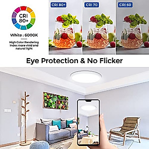DEALGADGETS Flush Mount Ceiling Light Fixtures,24W Flat led Light for Ceiling,6000K 2200LM Ultra Thin Round White Lamp for Bedroom Kitchen,Bathroom,Garage,Living Room, Dining Room