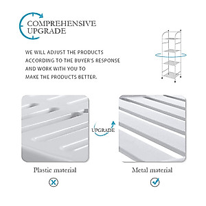 Isyunen 4 Tier Bathroom Storage Open Shelf Unit,Storage Shelf Rack,Free-Standing Metal Corner Rack Shelving for Bathroom,Kitchen, Living Room, Hallway,Display Bath Essentials, Planters, Books