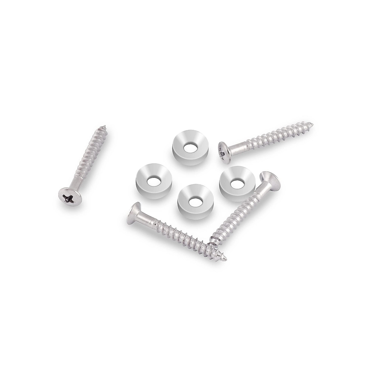 Metallor Guitar Neck Joint Bushings and Bolts Mounting Ferrules Metal with Mounting Screws for Electric Guitar or Bass Guitar 4Pcs Chrome