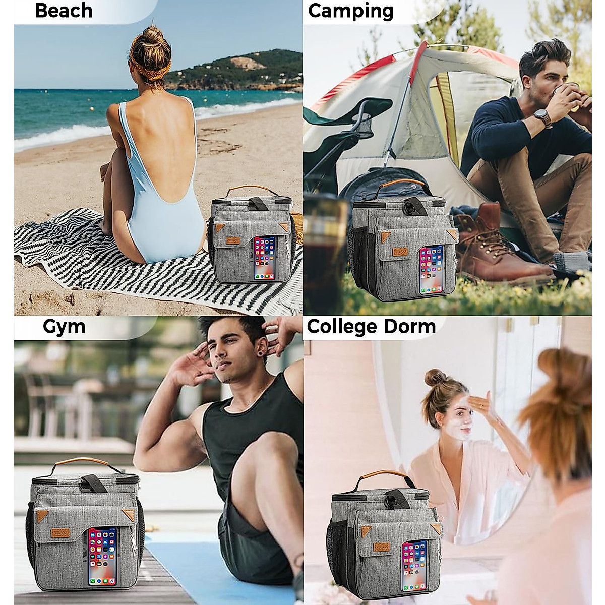 RelaxScene Shower Caddy Portable for College Dorm Room - Hanging Shower Toiletry Bag Tote with Phone Holder, Shower Bag for Gym Travel Camping, Bathroom Essentials