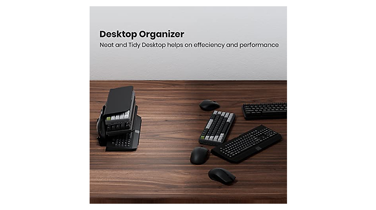 Acrylic Keyboard and Mouse Storage Rack – 3-Tier Organizer by Yikola