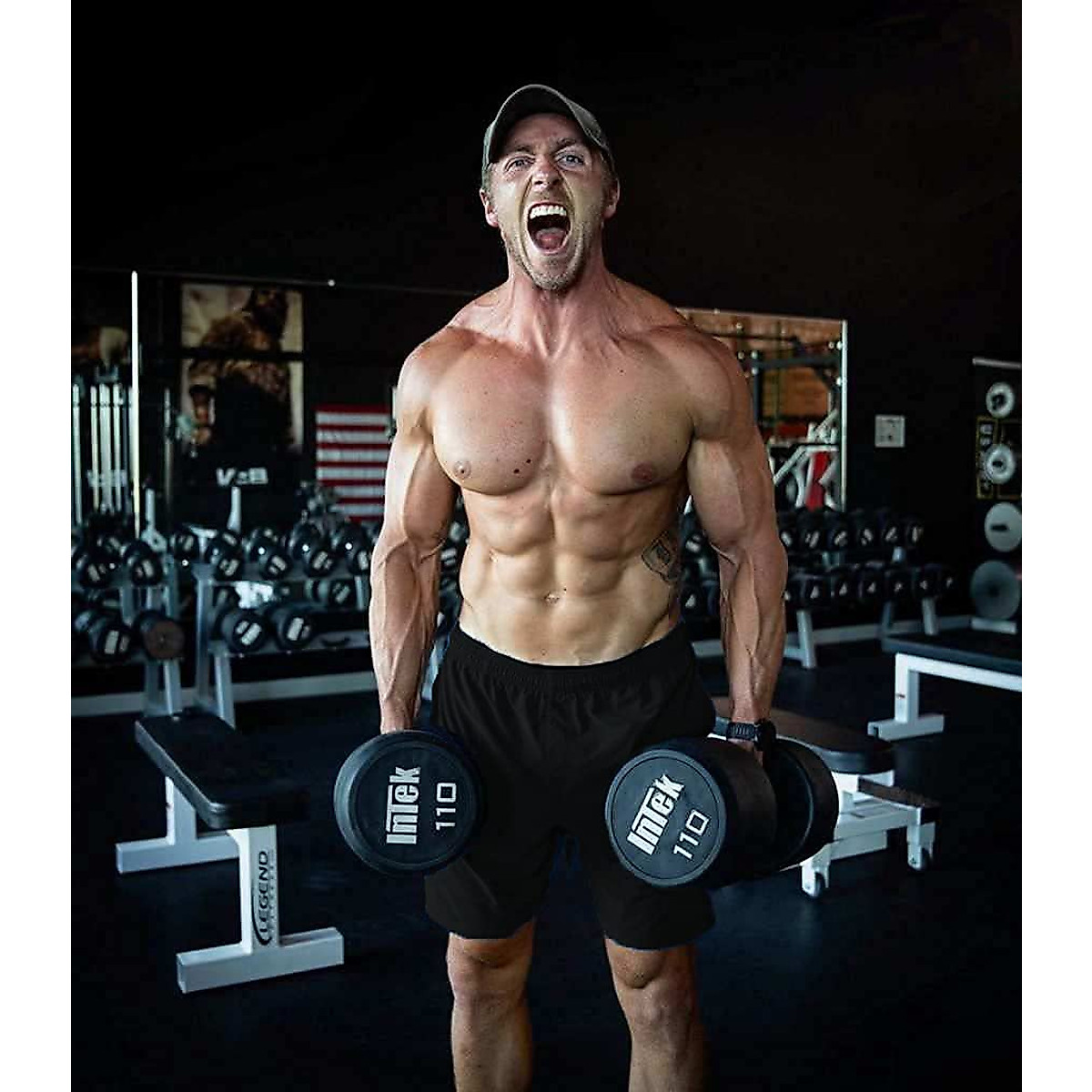 COOFANDY Men's 3 Pack Gym Bodybuilding Shorts Workout Athletic Shorts Mesh Training Bodybuilding Jogger Shorts with Pocket