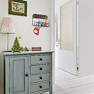 SRIWATANA Rustic Mail Holder Organizer, Key Holder Wall Mount Mail Sorter for Hallway Foyer and Home Decoration - Carbonized Black