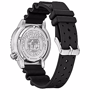 Citizen Promaster Dive Eco-Drive Watch, 3-Hand Date, ISO Certified, Luminous Hands and Markers, Rotating Bezel, Black/Green (Model: BN0158-00X)