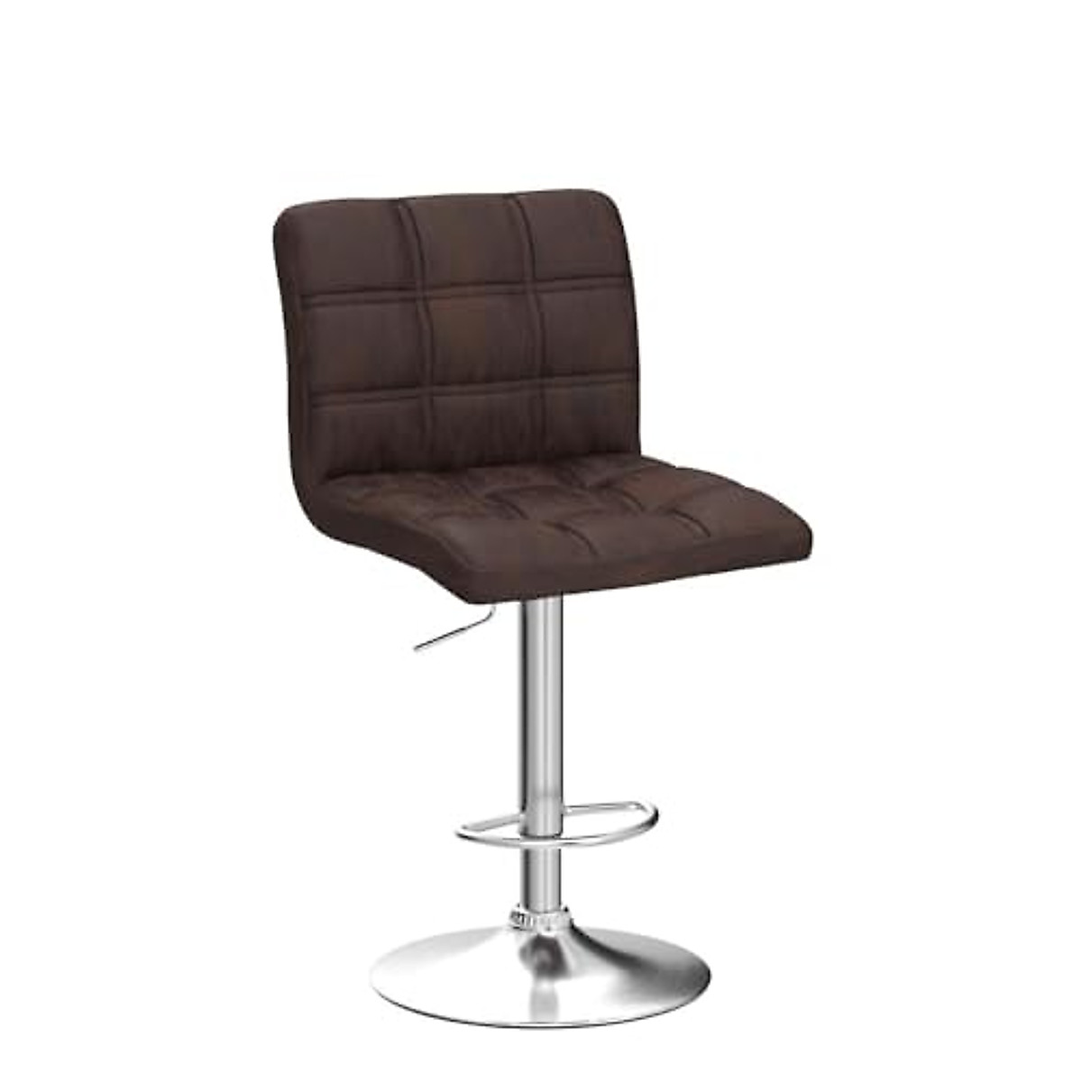 Leopard Outdoor Products Modern Square PU Leather Adjustable Bar Stools with Back, Set of 2, Counter Height Swivel Stool (Retro Brown)