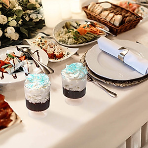 Oasis Creations 5 oz Ice Cream Cup - Medium Large Dessert Cup- 50 Cups - Disposable Appetizer Cups- Wine Goblet Glasses- Disposable or Reusable- 1 piece