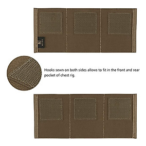 KRYDEX Triple 5.56 Magazine Holder Elastic Mag Holder with Hook Fasteners for MK3 and MK4 Chest Rig (Coyote Brown)