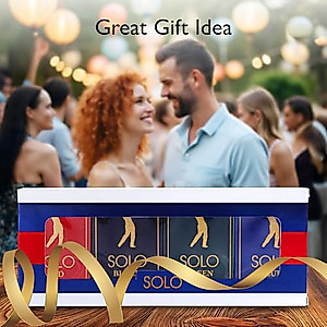 NovoGlow Solo 4-Piece Mini Fragrance Set for Men EDP - Solo Red, Blue, Black & Green - Combination of Sweet, Woody, Citrus & Spicy Scents - Viva Las Vegas Suitable For All Skin Types