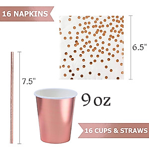 Rose Gold Party Decorations | Bachelorette Bridal Shower Engagement 21st Birthday Decorations | Rose Gold Party Decoration Rose Gold Party Supplies - Rose Gold Heart Balloons Paper Plates Napkins Cups