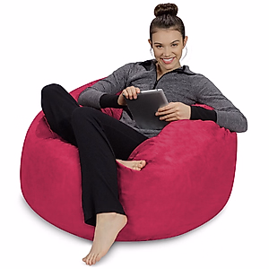 Sofa Sack Bean Bag Chair: 3' Memory Foam Furniture Bean Bag - Medium Sofa with Soft Micro Fiber Cover - Hot Pink