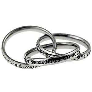 Stainless Steel Triple Band "Serenity Prayer" Ring (7)