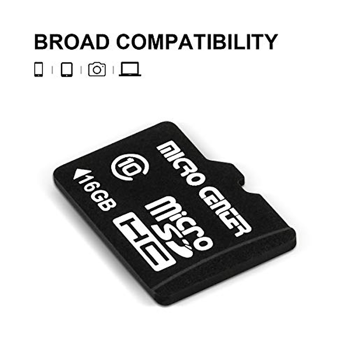 Micro Center 16GB Class 10 Micro SDHC Flash Memory Card with Adapter for Mobile Device Storage Phone, Tablet, Drone & Full HD Video Recording - 80MB/s UHS-I, C10, U1 (5 Pack)