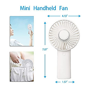 WANGDAJIEDIAN Handheld Fan, Portable Fan with USB Rechargeable Battery, 3 Speed 8-20 Hours Working Time for Indoor, Outdoor, Makeup, Travelling, Camping, Summer Gift for Men Women