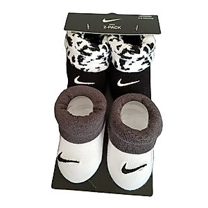 Nike Baby 2-Pack Bootie Socks (Black/White/Gray)