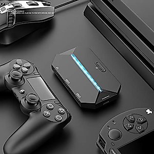One Hand Gaming Keyboard and Mouse Combo, Wired 39 Keys Mechanical Feel Rainbow Backlit Keyboard+RGB Gaming Mouse+G6L LED Backlit Converter for Nintendo Switch/Xbox One/Xbox 360/PS4/PS3 /PC (Black)