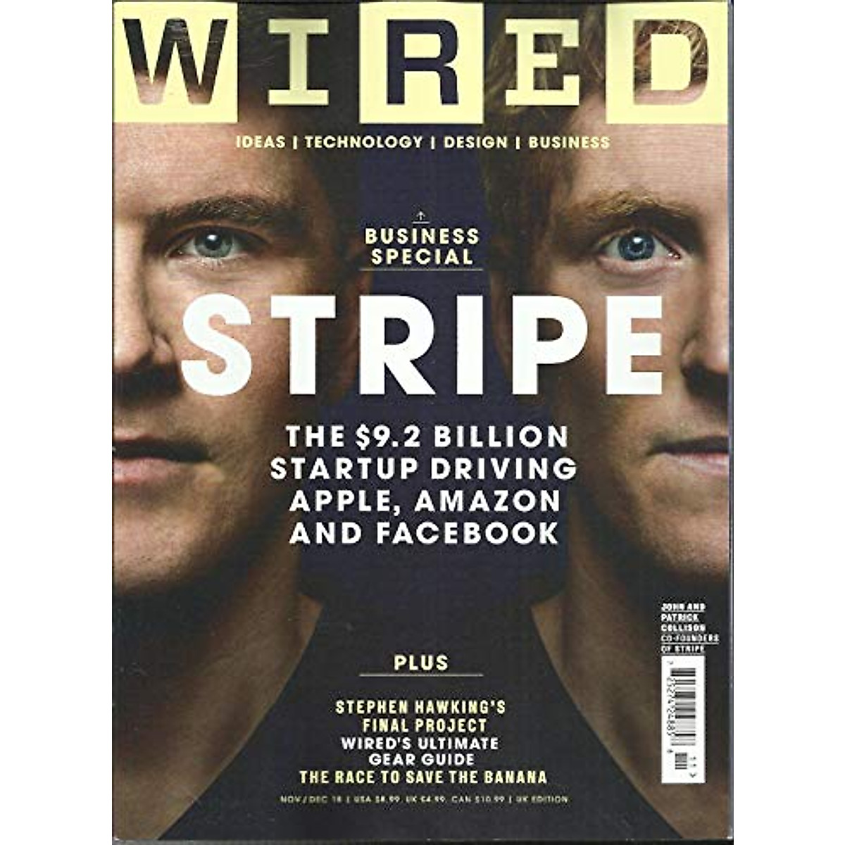 WIRED MAGAZIN, BUSINESS SPECIAL STRIPE NOVEMBER/DECEMBER, 2018 UK EDITION