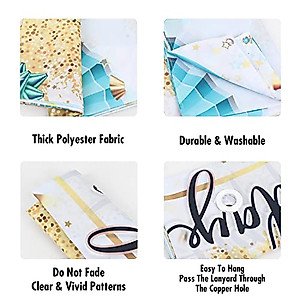 NC Teal Gold Happy 10th Birthday Backdrop Banner Decorations 10 Years Old Bday Background for Girls Boys Photography Party Decor Supplies Glitter