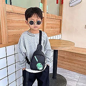 Suillty Kids Cute Small Dinosaur Crossbody Sling Bag Travel Hiking Chest Bag Shoulder Bag Daypack