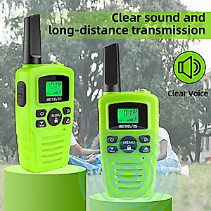 Retevis RA35 Walkie Talkies, Walkie Talkie for Kids Adults, Long Range Two Way Radios, Toddler Walkie Talkie for Boys Girls Family 2 Way Radio for Biking, Hiking, Cruise 2 Pack