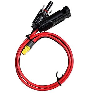 Solar to XT60 Charge Extension Cable 12AWG Compatible with Mc-4 to XT60 Adapter Cable for XT60 Input Port Portable Power Station (2FT)