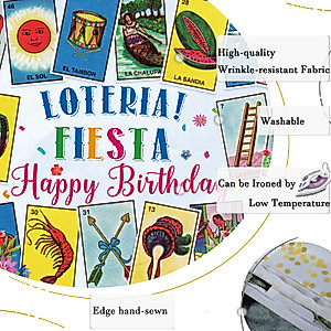 Rsuuinu Loteria Card Backdrop Mexican Fiesta Party Birthday Theme Mexico Loteria Cards Photography Background Fiesta Birthday Party Decorations Banner Newborn Adult Portrait Photo Booth Props 7x5ft