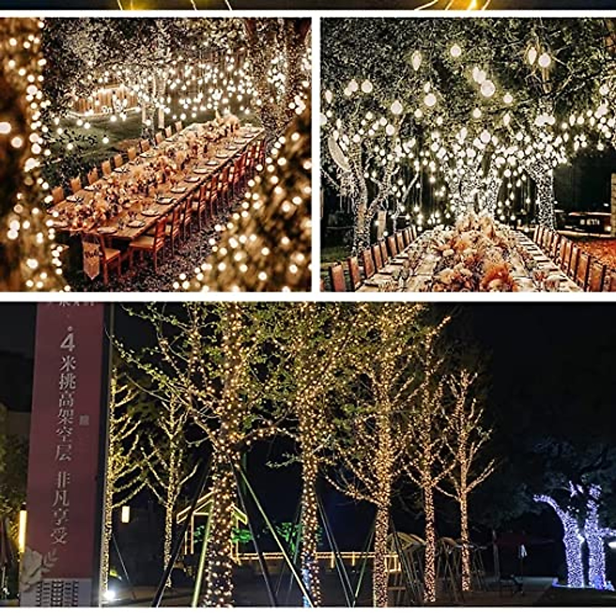 Solar String Lights Outdoor 2 Pack 100 LED 33ft IP65 Waterproof Solar Fairy Lights, 8 Modes Solar Powered String Lights for Porch Balcony Garden Patio Wedding Party Christmas Decoration (Warm White)