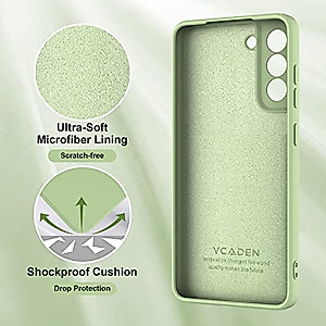 LEKEVO Compatible with Samsung Galaxy S21 FE 5G Case, Smooth Soft Liquid Silicone Case, Gel Rubber Shockproof Full Body Protective Phone Cover for Samsung S21 FE (Matcha Green)
