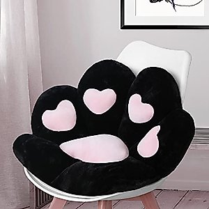 OtNiap Cute cat Paw Plush Pillows, Soft and Comfortable Sofa Cushions/Office Chair Seat Cushion Lazy Sofa Bear Paw Chair Cushion for Chair,Home, Bedroom Shop and Restaurant Decor 24"x 22" (Black)