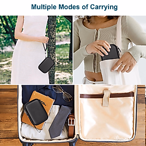 Canboc Carrying Case Compatible with NELKO P21 Label Maker Machine, Portable Bluetooth Label Printer Box, Zipper Mesh Bag fits Label Paper and Charging Cord, Black