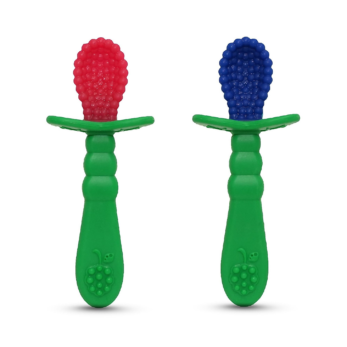 RaZbaby RaZberry Infant Training Spoon, 6m+ (Red & Blue, 2 Count (Pack of 1))