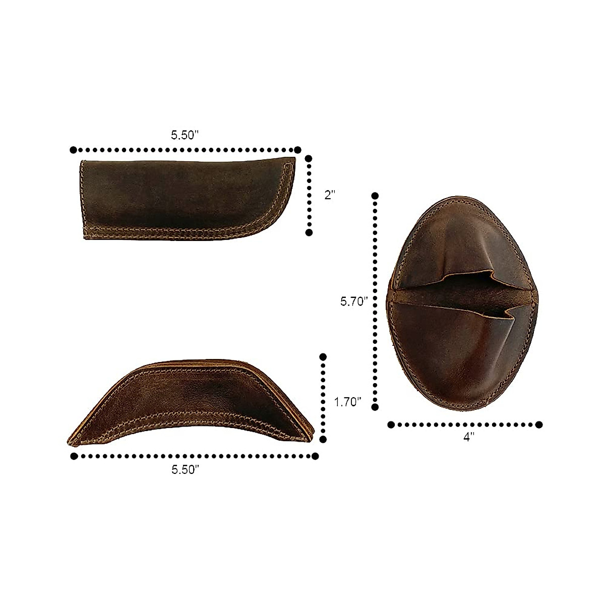 Hide & Drink, Rustic Leather Hot Handle Holders (Set of 3) Panhandle, Side Kick, Assist Grip for Cast Iron Skillets & Pans, Double Layered, Handmade Includes 101 Year Warranty :: Bourbon Brown