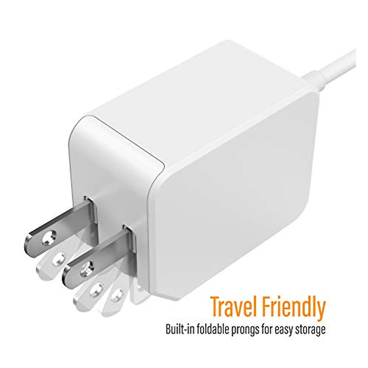 Galvanox Rapid Charger for All Google Pixel Models | Wall Plug Travel Adapter with Folding Prongs | Built in USB-C Cable for Pixel 2,3,3a,4,4XL,4a, 5G,5/5a/6/6a/7/7 Pro (PD 18W Output)