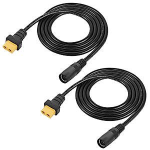 GINTOOYUN 2 PCS DC8020 to XT60 Power Cable 14AWG DC8mmx2.0mm Female to XT60 Female Power Cord for Solar Panel, Portable Charging Station,etc(59Inch)