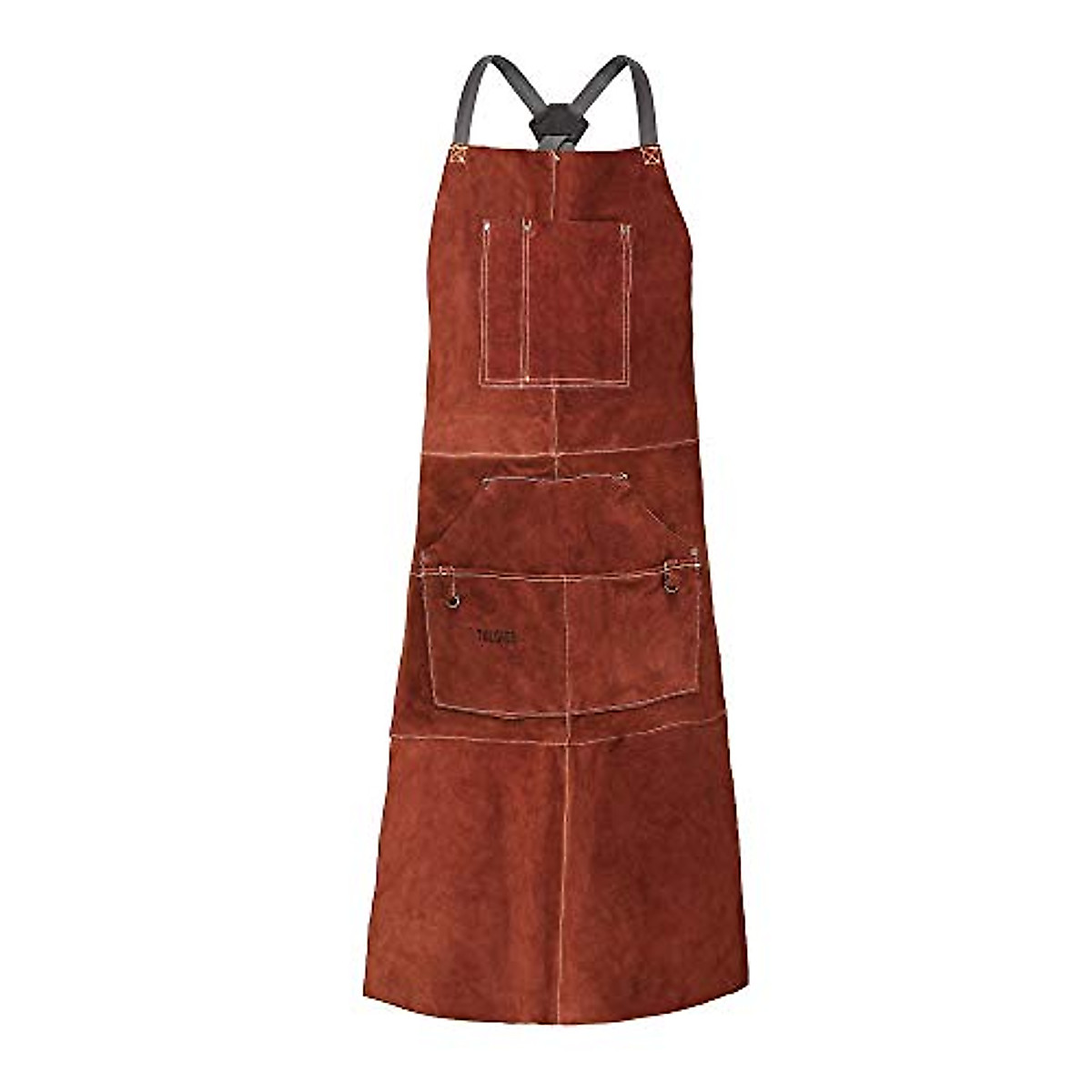 TULGIG's Leather Welding Aprons for Men/Women with Gloves-Adjustable Strap Leather Apron with 6 Tool Pockets-Heat Resistant Heavy Duty Wood Working Apron-Safety Apparel 42 x 24 Blacksmith Apron