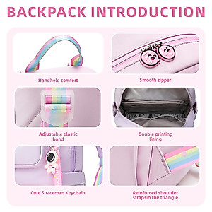 AUOBAG Kids Backpacks Girls Backpack for Girl Elementary School Bags Bookbags For Teen Suitable For Children Aged 7-15 (Purple)