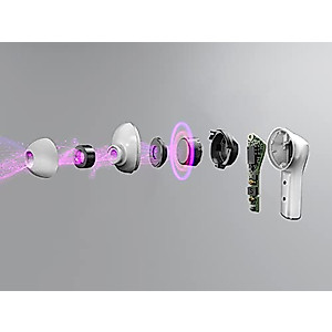 Lenovo Smart True Wireless Earbuds - Smart Switch Fast Pair - Active Noise Cancelling Earphones with Wireless Charging Case - 28 Hrs Playtime Headphones - 6 Built-in Mics - Bluetooth - White