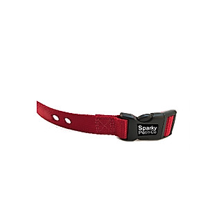 Sparky Pet Co Compatible with Petsafe Replacement 3/4" Nylon Strap with 2 Holes Spaced at 1.25" Apart (Red)