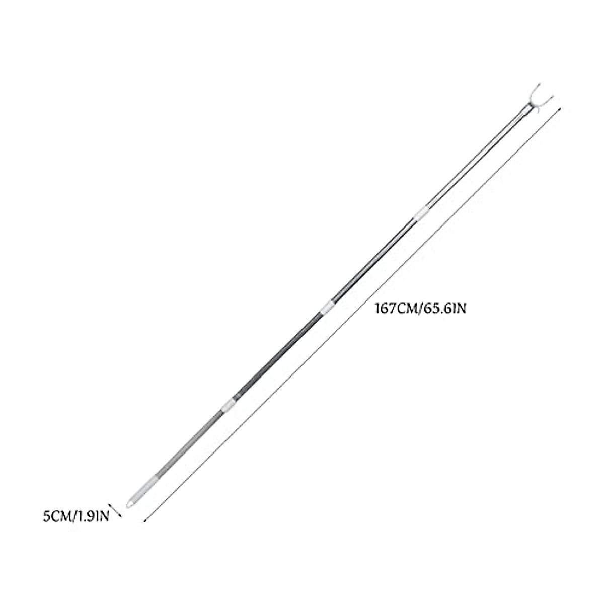 Cabilock Long Reach Pole Closet Pole with Utility Hooks Wardrobe Hook Pole Splicing Pole Hook Balcony Clothing Garment Pole Hook for Clothesline Closet Hanger