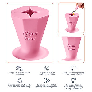 iVyne Gem - Suctioned Vinyl Weeding Scrap Collector and Holder for Weeding Tools for Vinyl (Pink)