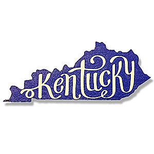 Kentucky Cutout Shape Magnet with Blue and White Kentucky Script