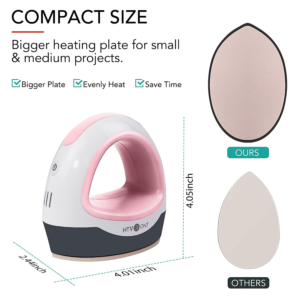 HTVRONT Heat Press Small Heat Press Machine for T Shirts, Small Heat Press Iron Press for Heating Transfer(Mint Green)