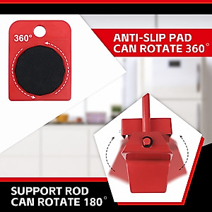 Furniture Dolly with 4 Wheels & Furniture Lifter, 330 Lbs Load Capacity Moving Dolly, Heavy Duty Furniture Lift Mover Tool Set, Furniture Movers for Couch Refrigerator Bed Hardwood