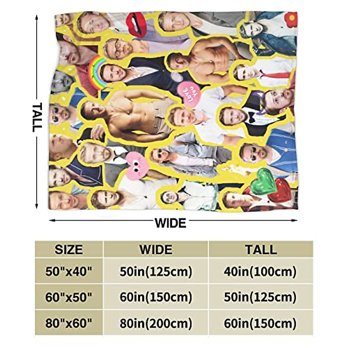 Blanket Ryan Gosling Soft and Comfortable Warm Fleece Blanket for Sofa,Office Bed car Camp Couch Cozy Plush Throw Blankets Beach Blankets