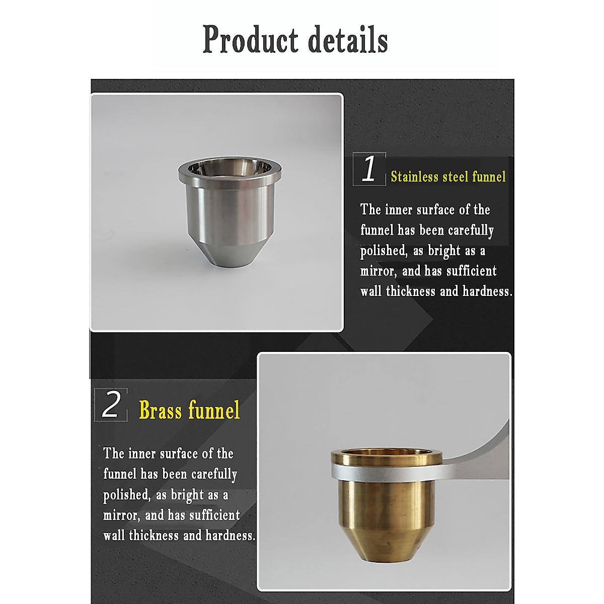 COYEUX Hall Flow Meter, Powder Bulk Density Meter and Flow Tester, with 2.5 and 5 Mm Stainless Steel Funnel for Testing Flow and Bulk Density of Metallic and Non-Metallic Powders