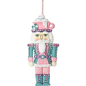 Bucilla Felt Applique 6 Piece Ornament Making Kit, Nutcracker Sweet, Perfect for DIY Arts and Crafts, 89292E
