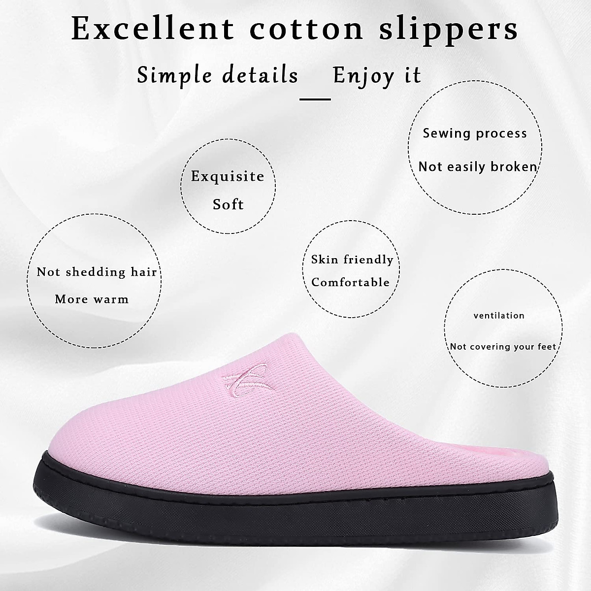 Memory Foam Slippers for Women's and Men's Casual House Shoes (PinkOrange,Women9-10/Men7-8)